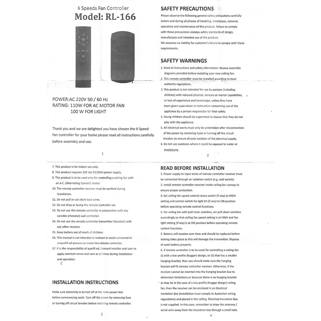 (Wowwww++) Remote Control พัดลมเพดาน Mr.Ken รุ่น VC980 ราคาถูก พัดลม ...