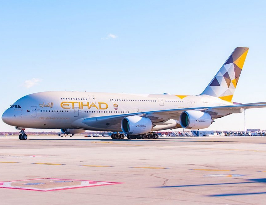 ETIHAD Airbus A380 Super Jumbo Airplane Model with LED Light (Touch or ...