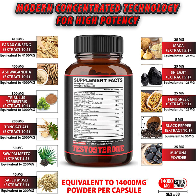 MAX T-ON BOOSTER 11 in 1 Testosterone Booster for Men (60120 แคปซูล ...