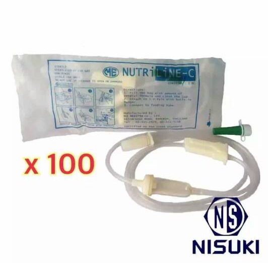 สายข้อต่อถุงอาหาร Nutri Bag Line C แบบมีกระเปราะ จำนวน 100 ชิ้น ...