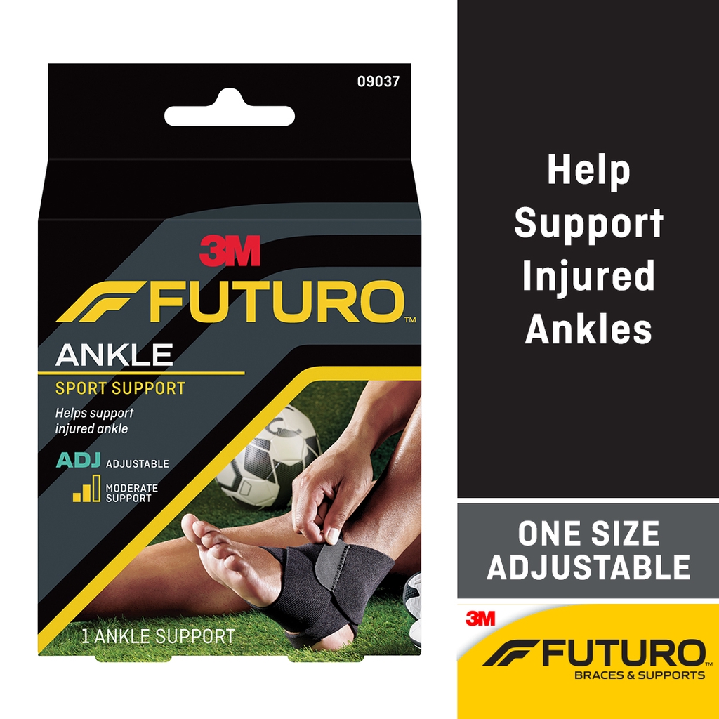 Futuro SPORT ADJ Ankle Support พยุงข้อเท้า ปรับกระชับได้ สีดำระบายอากาศ ...