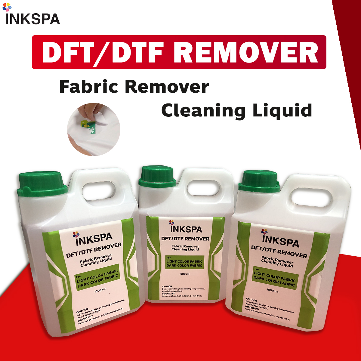 น้ำยาลบรอยสกรีน น้ำยาฉีดผ้าสำหรับลบรอยสกรีน ที่ลบรอยสกรีน DFT/DTF Cleaning Liquid 1000 ml ลบรอย ...