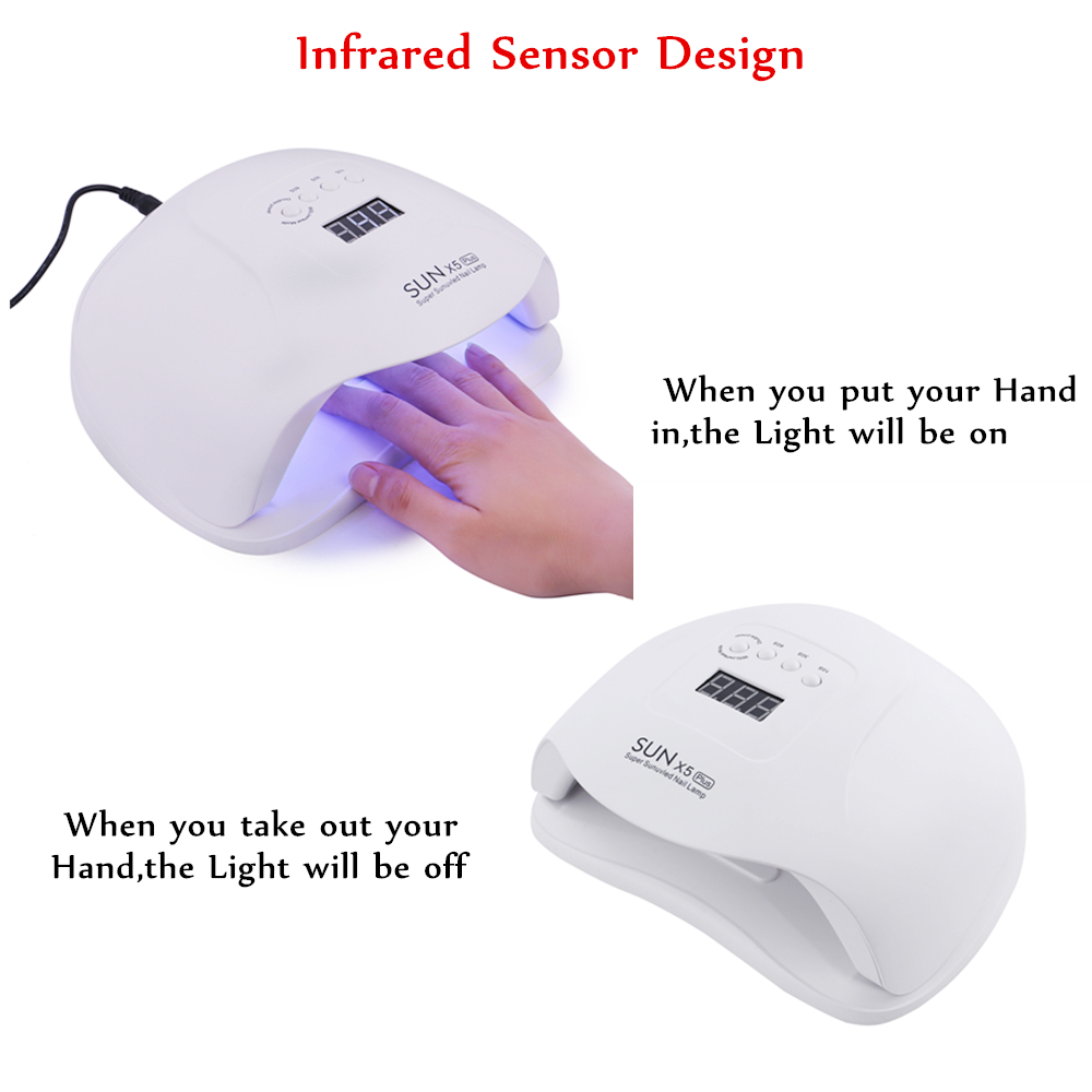 Nail Dryer Auto Sensor LCD Display Nails SUN X5 Plus UV LED Lamp 80W UV ...