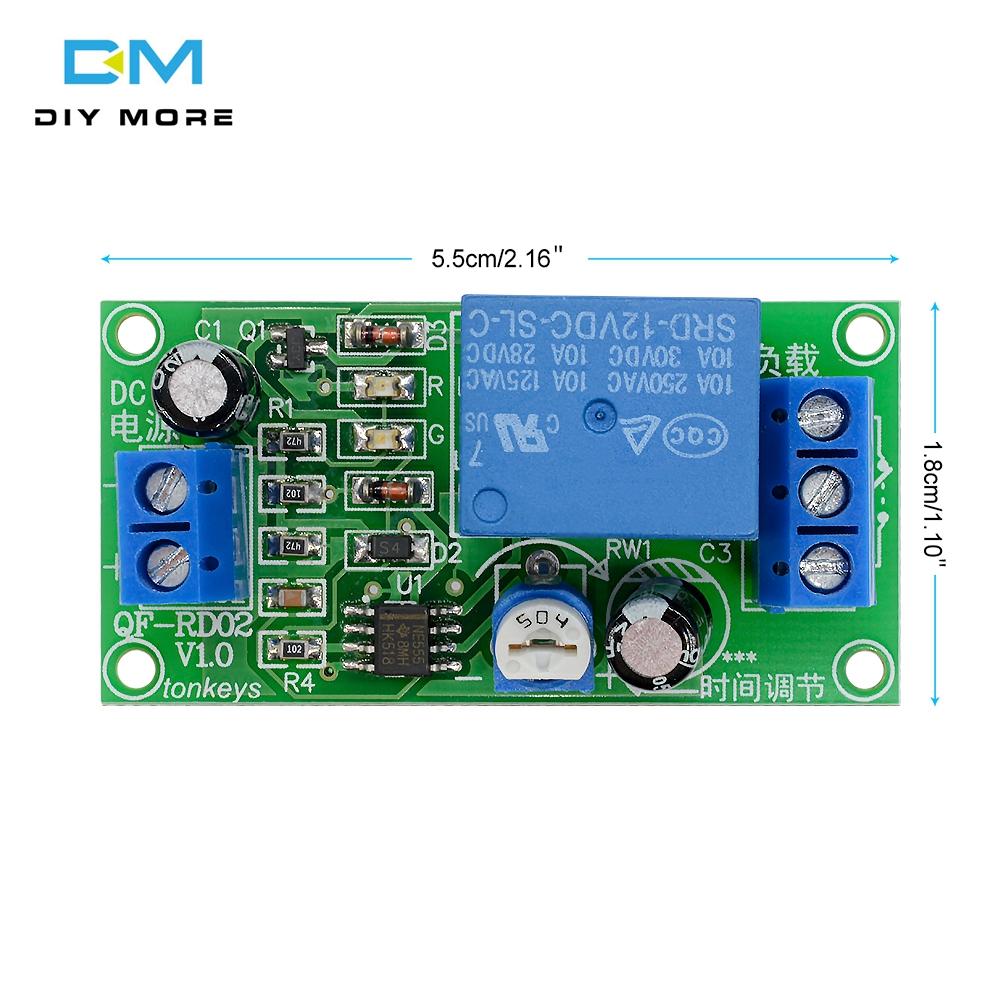 Original Diymore DC 12V NE555 Time Delay Relay Conduction Trigger ...