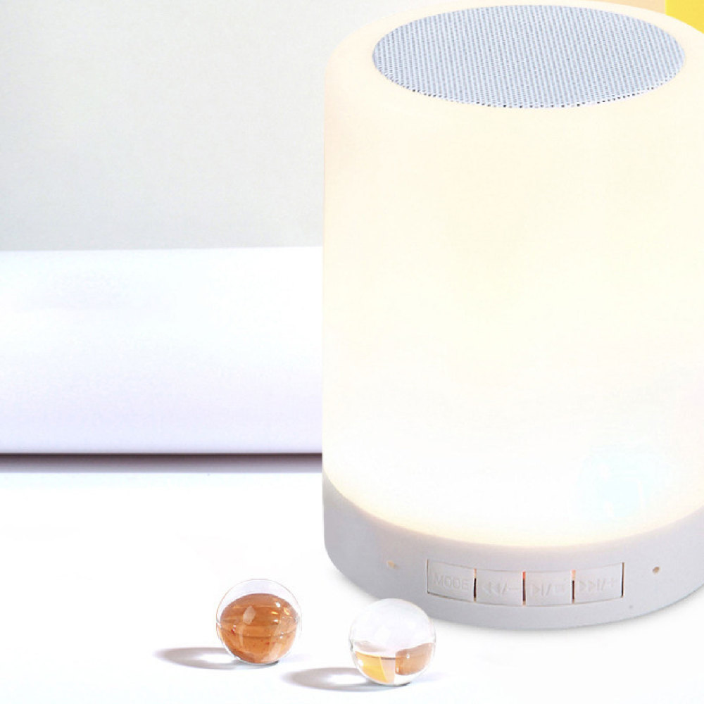 Household Portable Smart Control Night LED Light Mini Speakerwhite ...