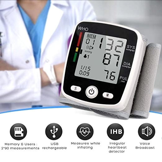 Automatic blood pressure monitor CK-W355 เครื่องวัดความดันโลหิตอิเล็กทรอนิกส์ ข้อมืออัตโนมัติ ...