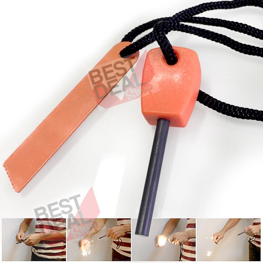 Mini Flint Striker Fire Starter แท่งจุดไฟ แท่ง magnesium รุ่น FS-Orange ...
