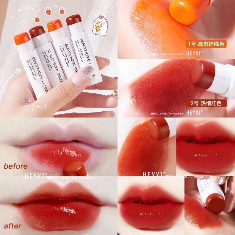 Beauty Heyxi&Nicor Colors Lip Balm ลิปมันสีสวย ทาง่าย ช่วยเรื่องบำรุง ...
