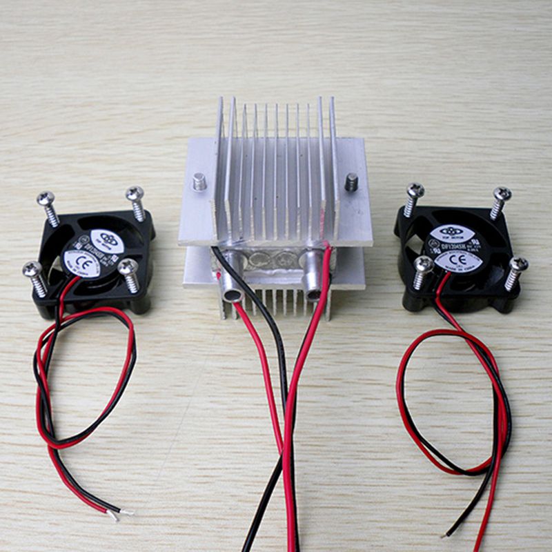 DIY kits Thermoelectric Peltier Refrigeration Cooling System Water cooling+ fan+ 2pcs TEC1-12706 ...