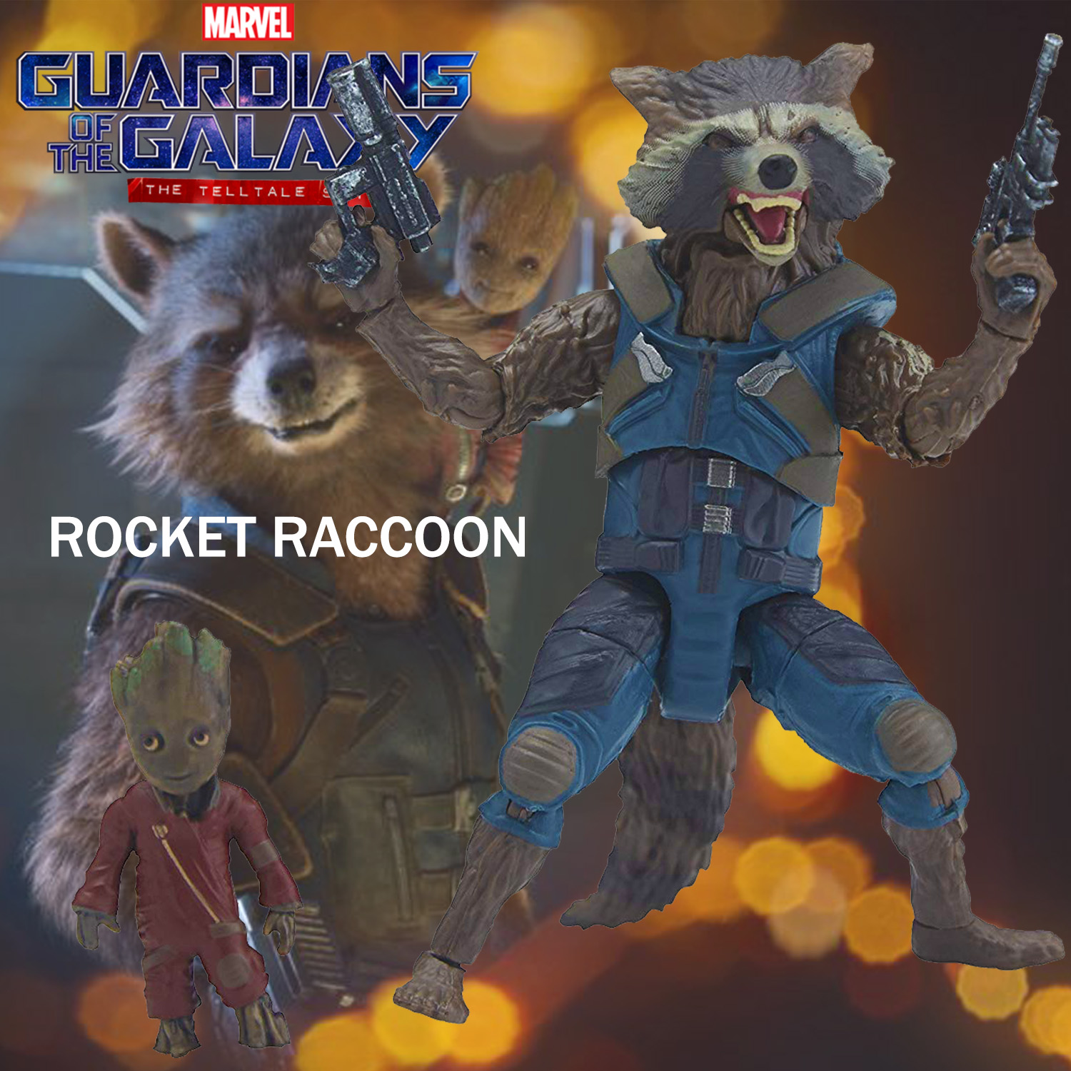 Model โมเดล ของแท้ 100% Guardians of the Galaxy Legends Series Rocket ...