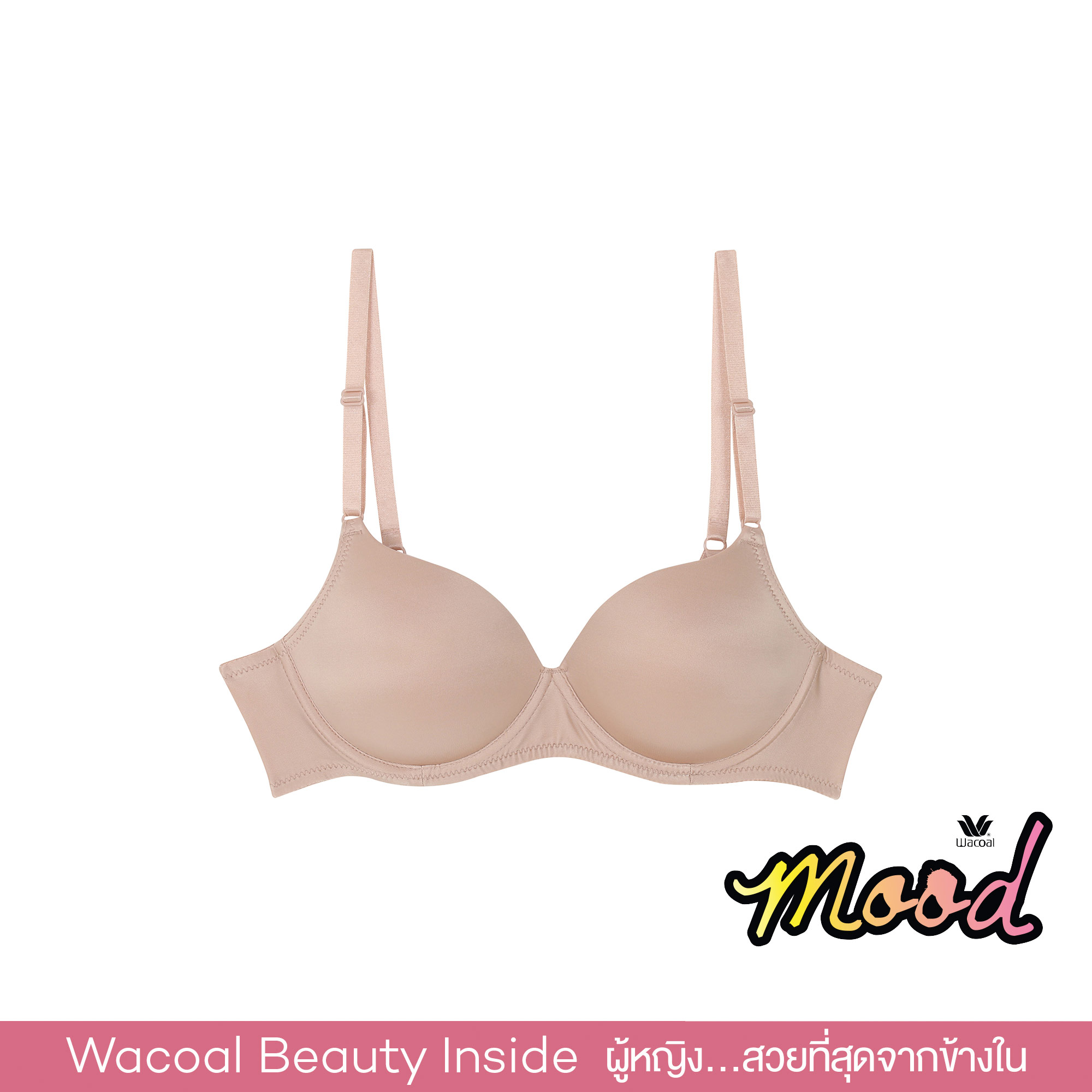 Wacoal Wireless bra เสื้อชั้นในไร้โครง 1/2 Cup เสรืมฟองน้ำ 18 มิลลิเมตร ...