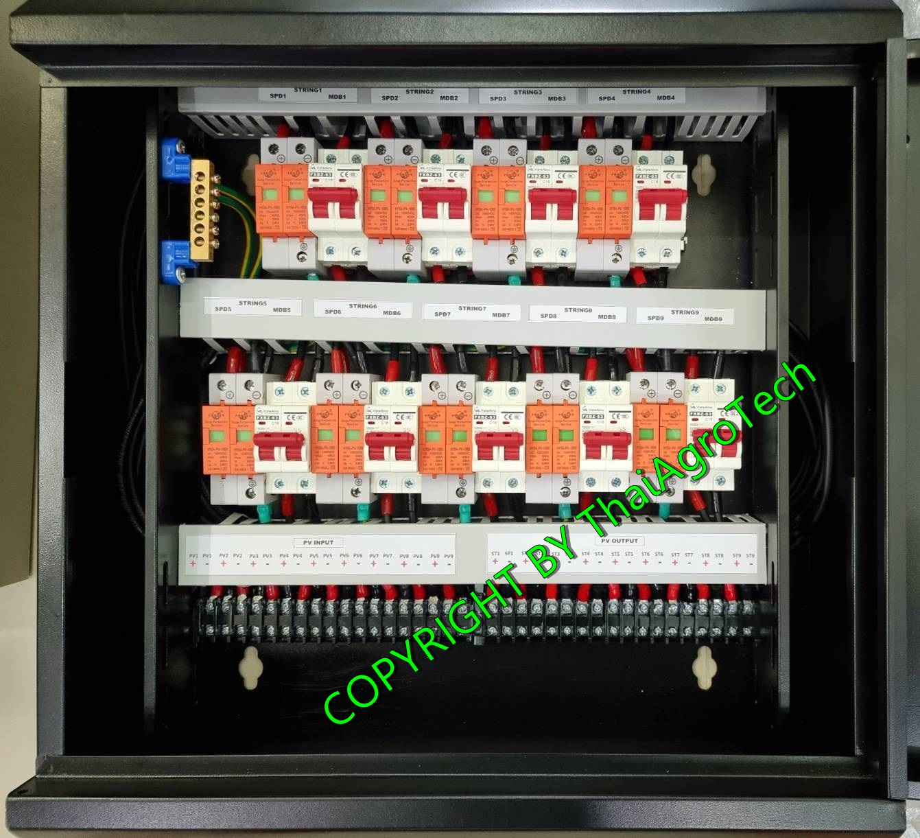 ตู้ดีซ๊คอมบายเนอร์ DC Combiner Box สำหรับระบบโซล่าเซลล์ 9 สตริง (ตู้ ...