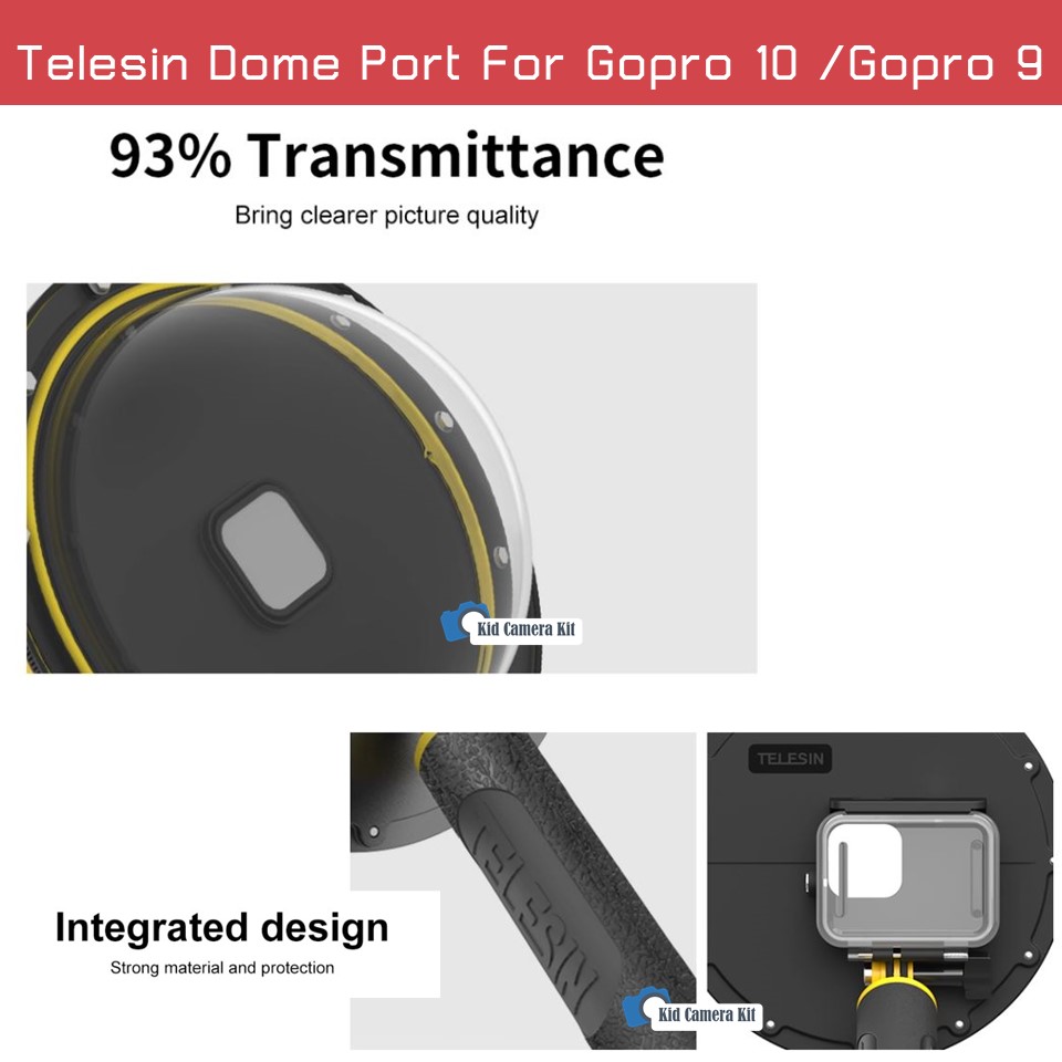 [Clearance] TELESIN Dome Port โดมกันน้ำ กล้อง Gopro Hero 11 10 9 Gopro 8 โดม ถ่ายผิวน้ำ ครึ่งบก ...