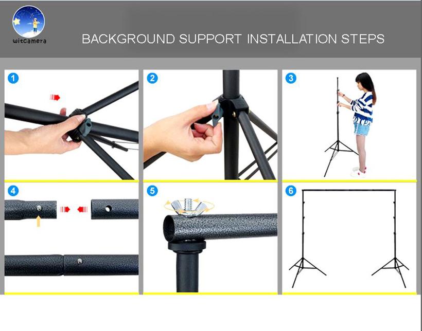 2.8m 3m Adjustable Photography Background Support System Backdrop Stand ...