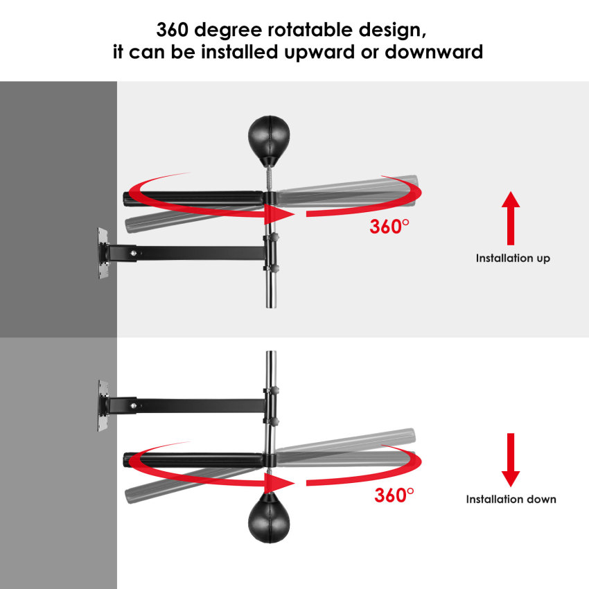 Wall Mount Boxing Speed Trainer Rotating Target And Pressure Reducing ...