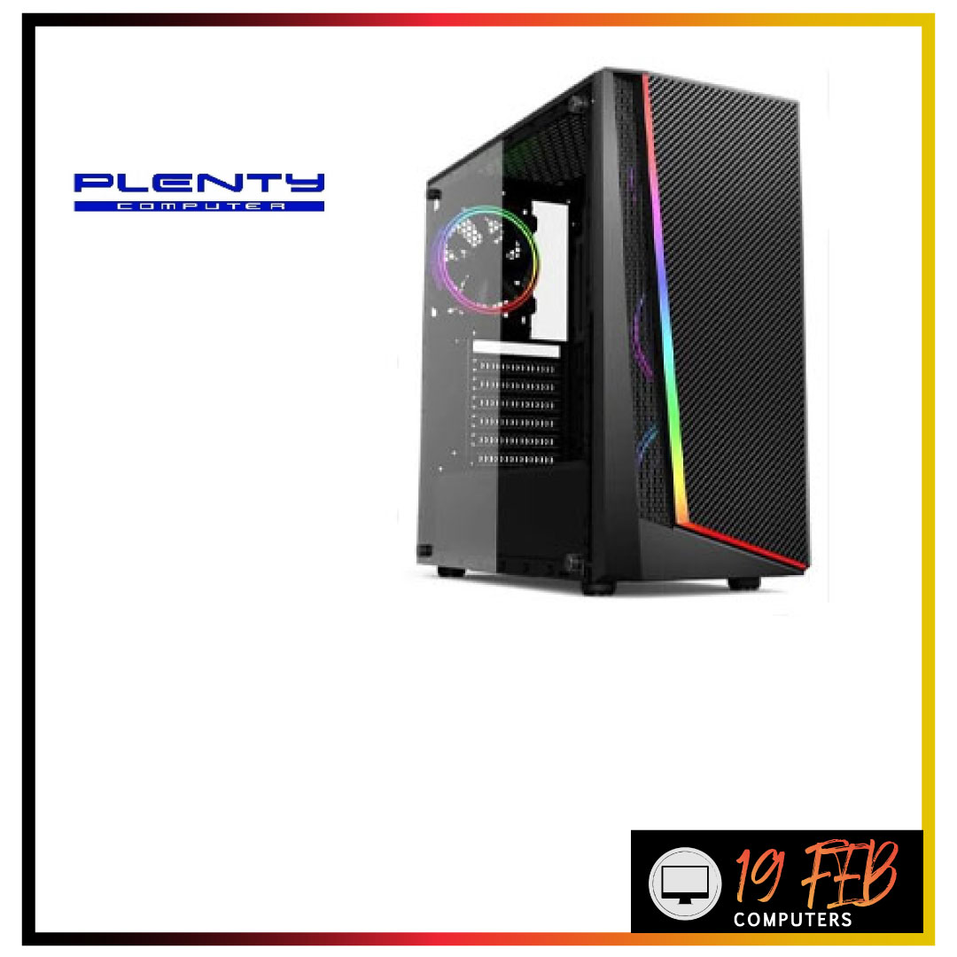 COMPUTER CASE PLENTY RO11 (ฺBLACK) MID TOWER TEMPERED GLASS - Double MM ...