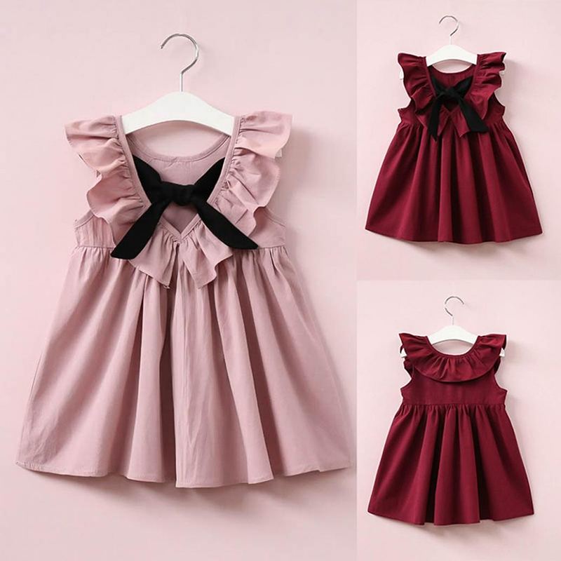 Cute Girls Dress Summer Children's Wear Girls Sleeveless Pleated ...