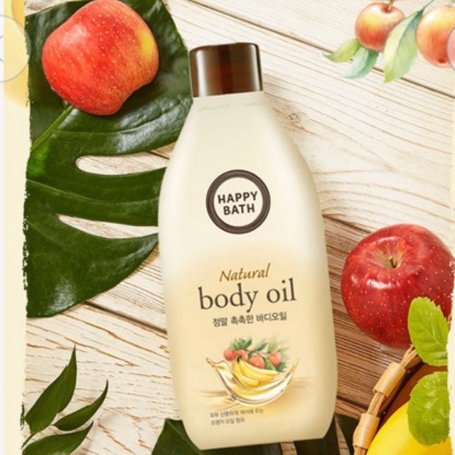 (ลดราคา)พร้อมส่ง Happy Bath Natural Body Oil 250 ml.บอดี้ออย ออยจาก ...