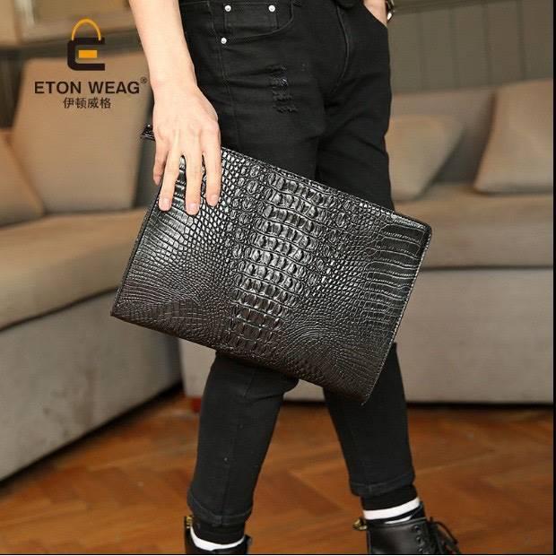 Osaka มีรับประกัน กระเป๋าหนังแบบถือ ลายหนัง จระเข้ หนังPU รุ่น NE540 ...
