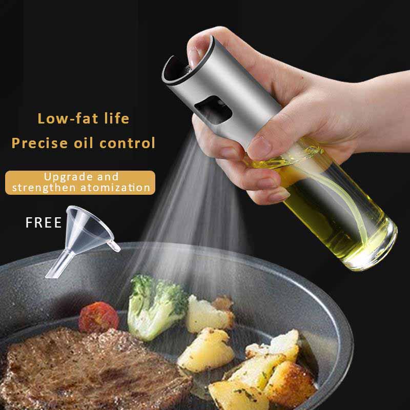 304 Stainless Steel Oiler Fuel Injector Oil Vinegar Glass Bottle ...