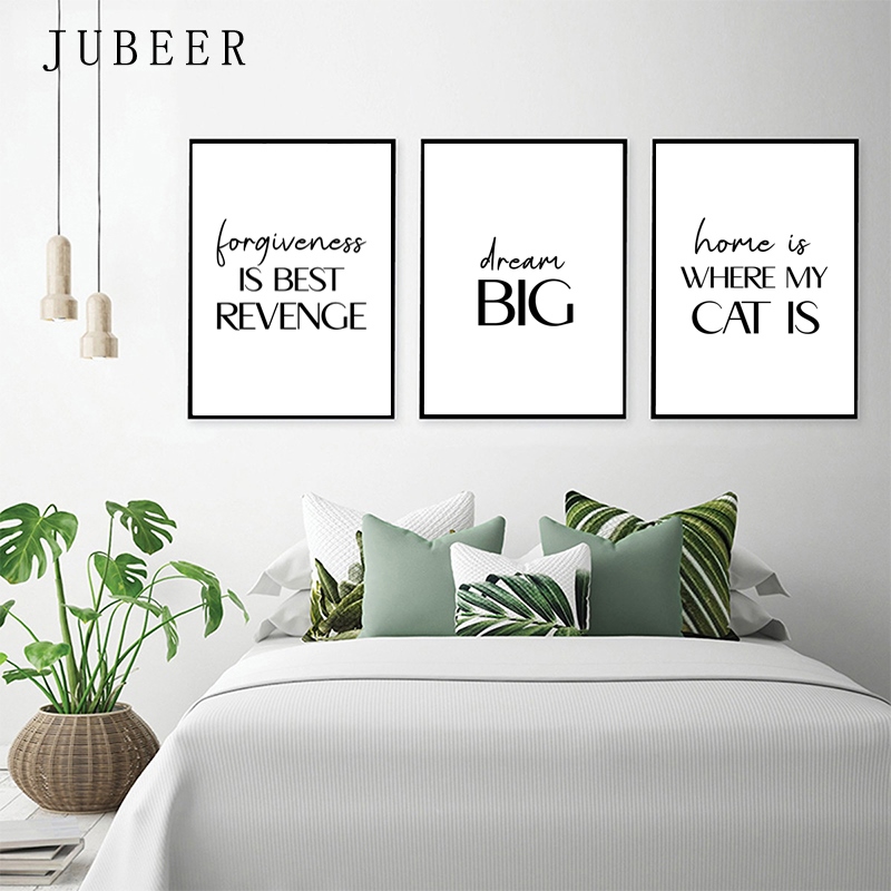 Nordic Inspirational Quotes Posters Modern Cursive Verse Wall Paintings ...