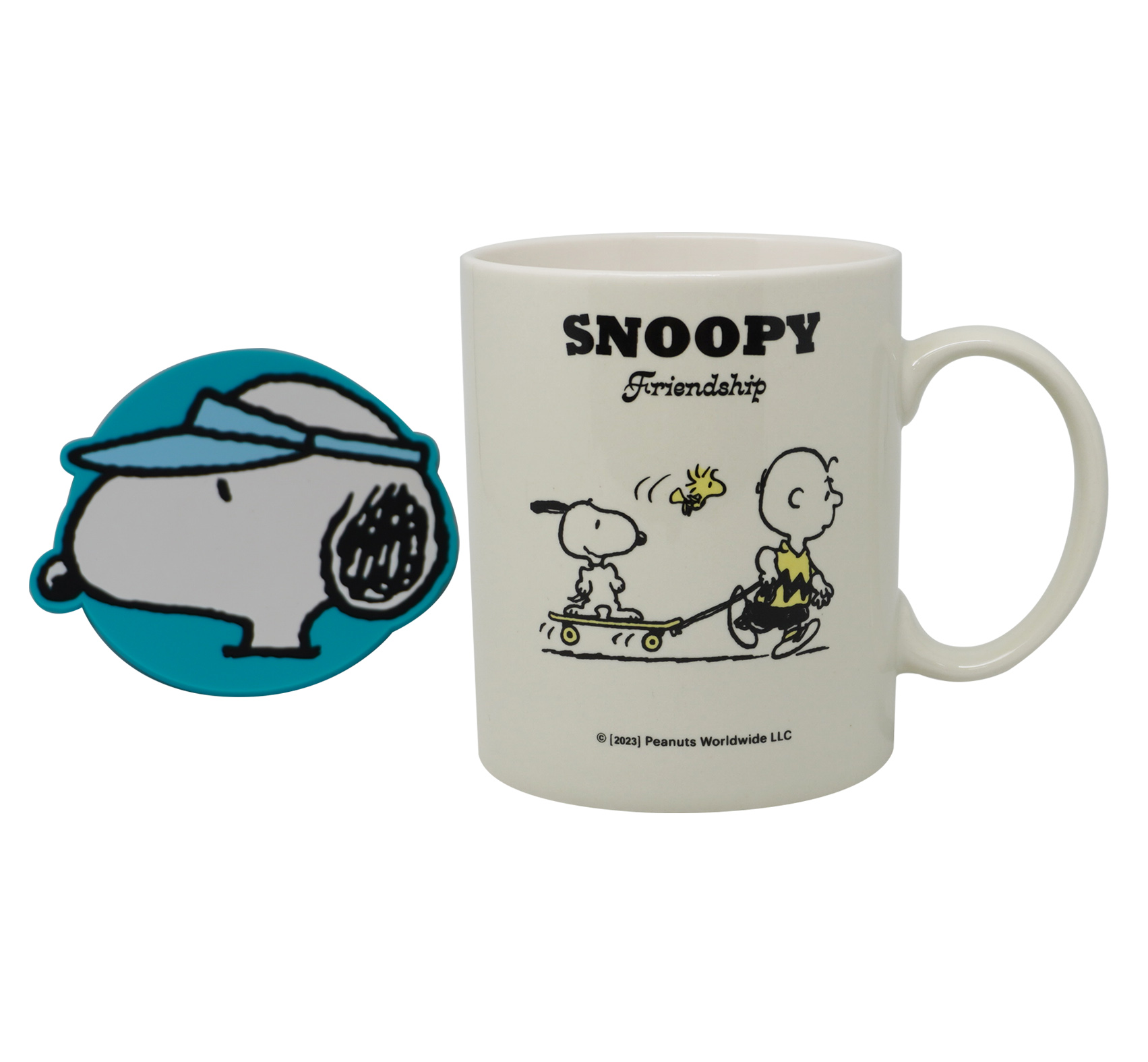 MINISO แก้วเซรามิก พร้อมที่รองแก้ว Snoopy Summer Travel Collection (340mL) | Lazada.co.th