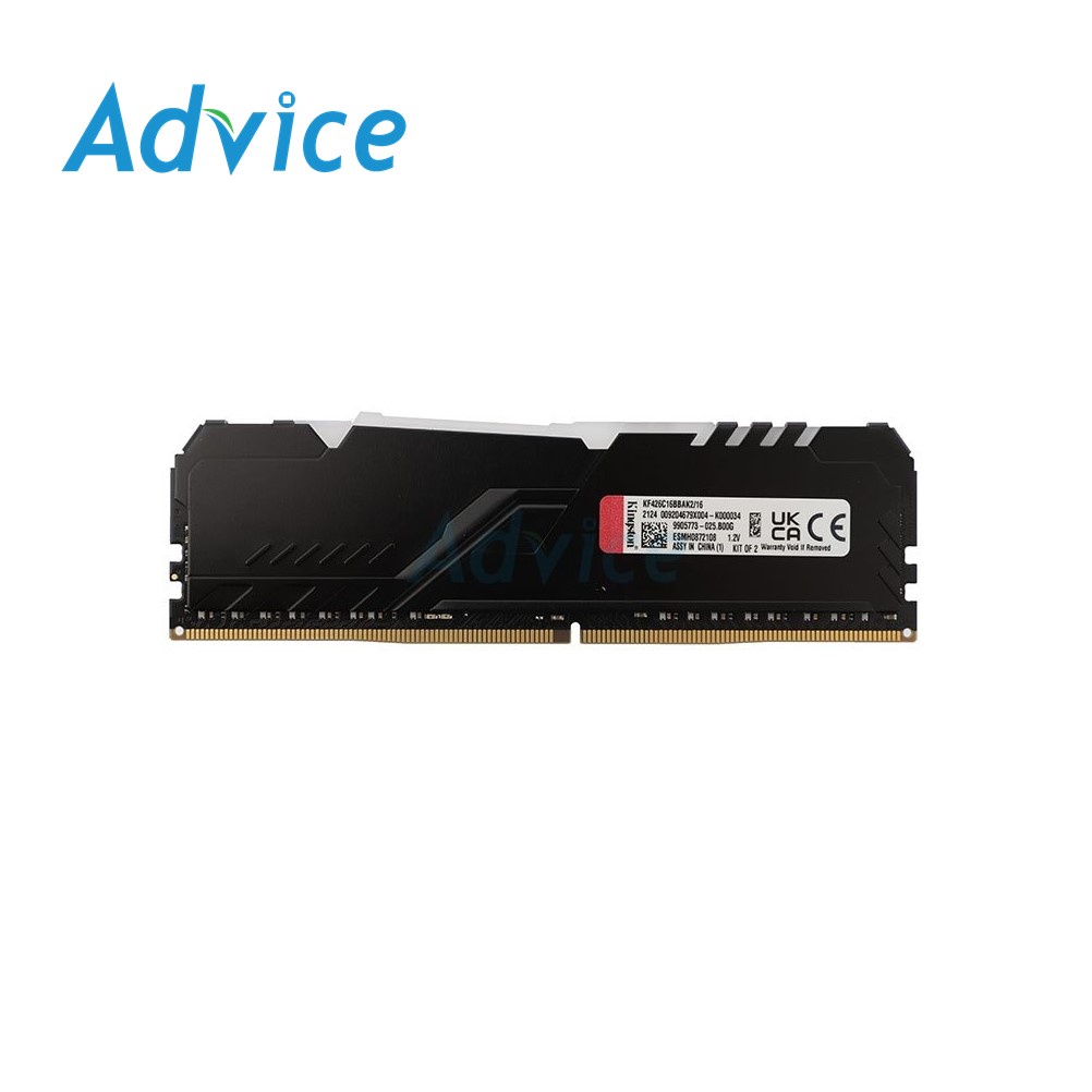 Best Seller KINGSTON RAM DDR4(2666) 16GB (8GBX2) FURY BEAST RGB ...