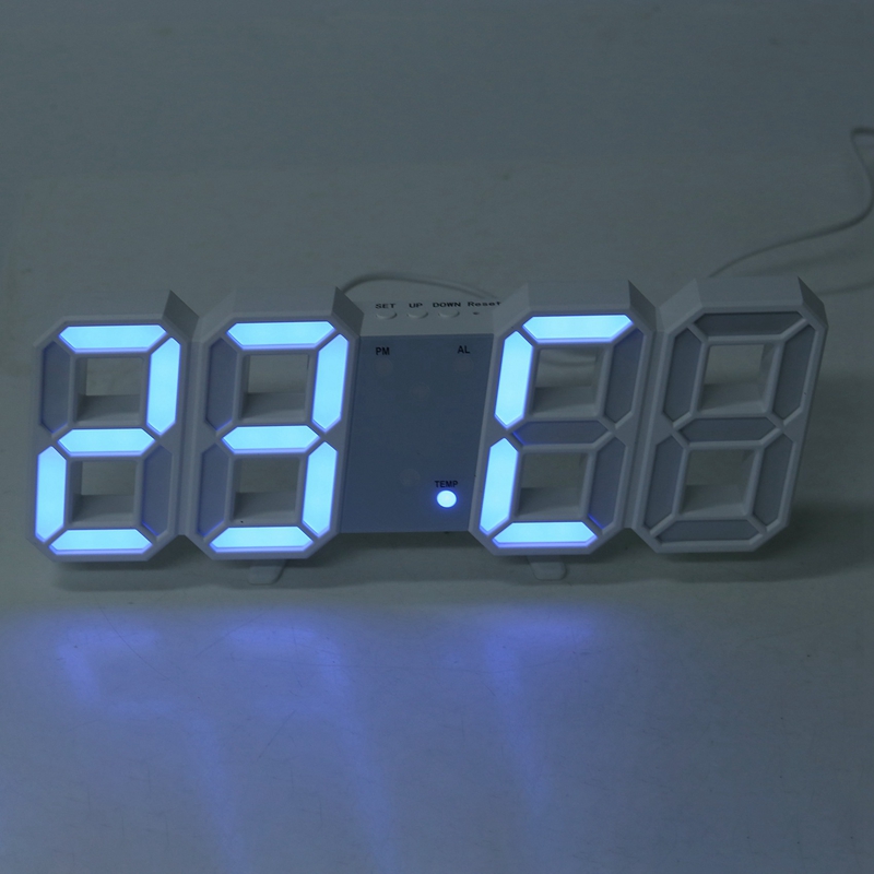 Multifunctional LED Clock Large LED Digital Wall Clock 12H / 24H Time ...