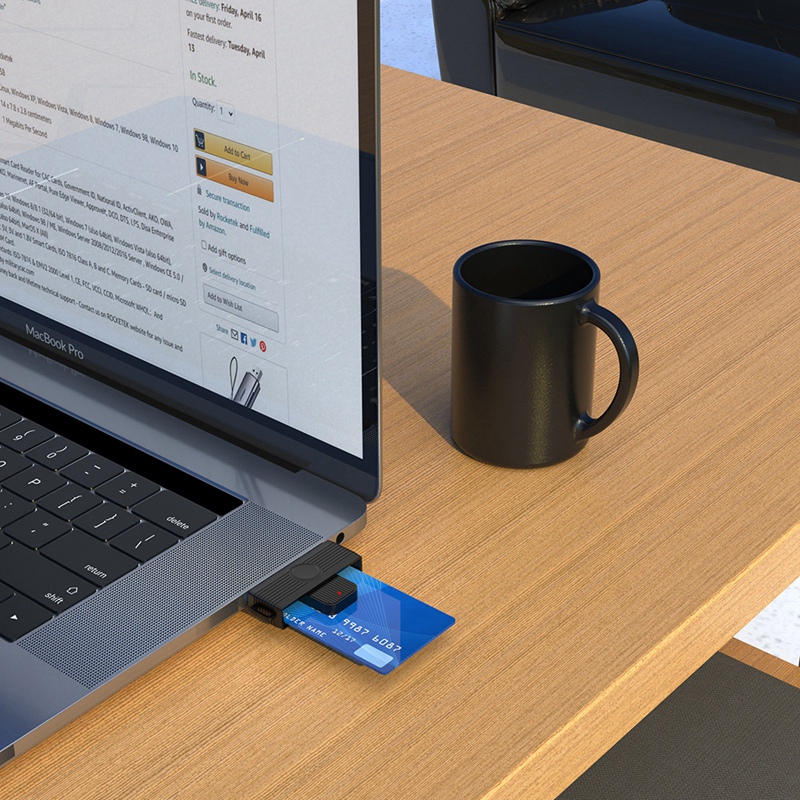 USB 2.0 Smart Card Reader Bank Card SIM CAC Cardreaders ID Card Reader ...