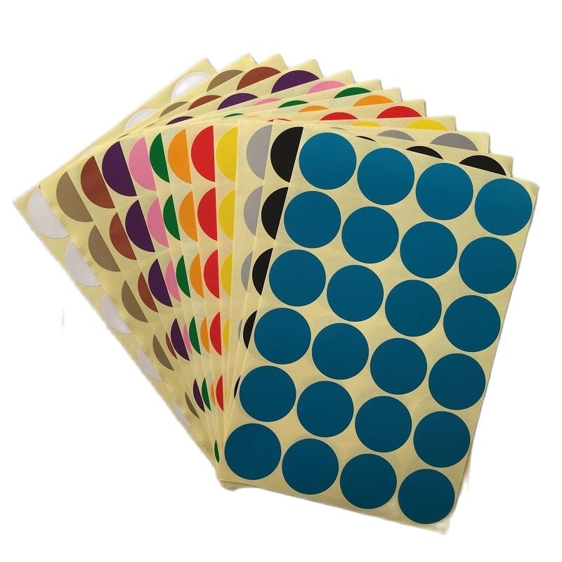 Size 6mm 8mm 13mm Mix Color Round Coding Stickers Solid Dot Stickers ...