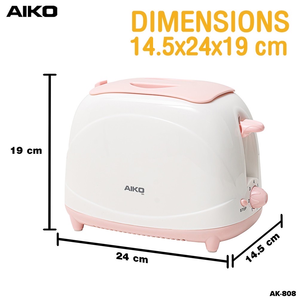 เครื่องปิ้งขนมปัง AIKO ไอโกะ รุ่น AK-808 ปิ้งได้ 2 แผ่น มี 2 สี มอก.1641-2552 - Trillian ...