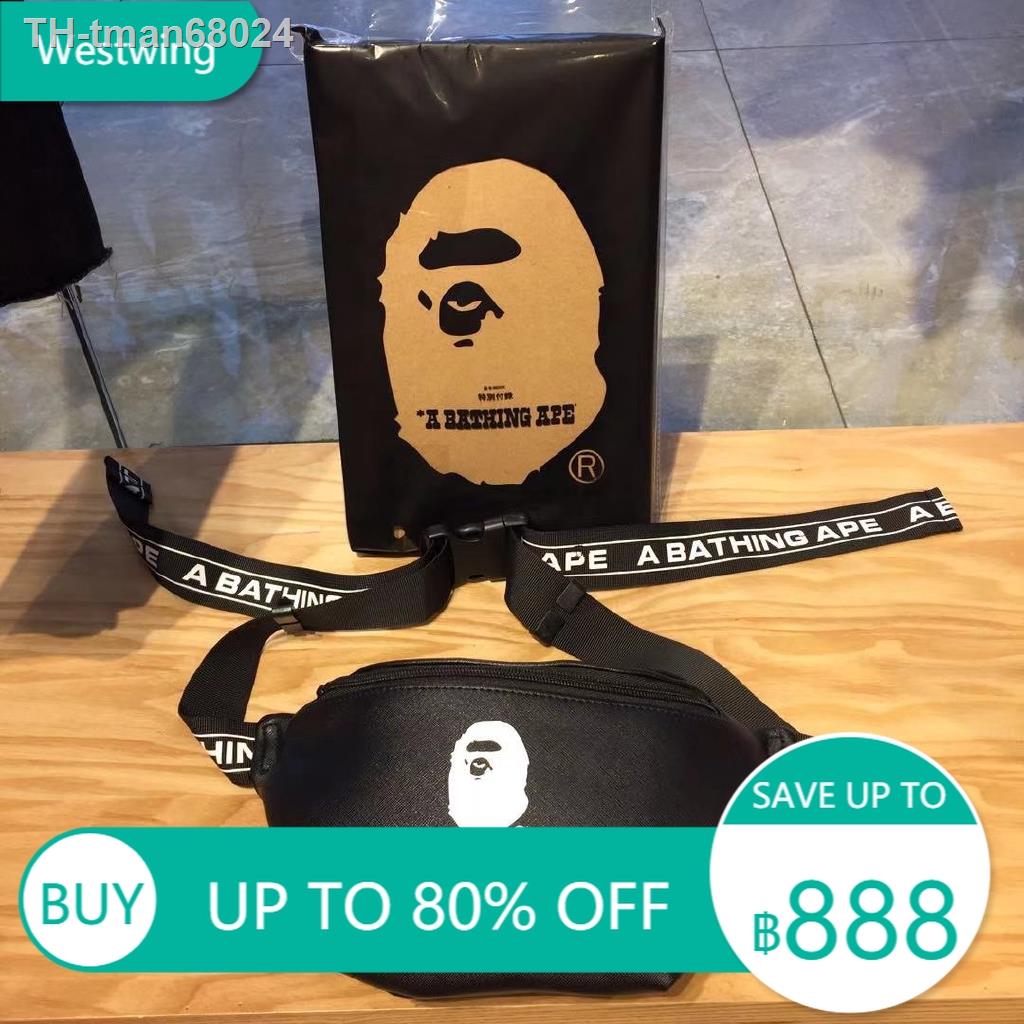 (พร้อมส่ง/ของเเท้100%) กระเป๋าคาดอก Bape ของแท้100% (A Bathing Ape ...