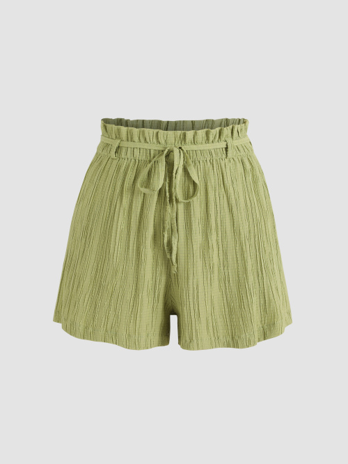 Cider Drawstring High Waist Shirred Shorts กางเกงขาสั้นผู้หญิง กางเกงแฟชั่นผญ สไตล์เกาหลี ...