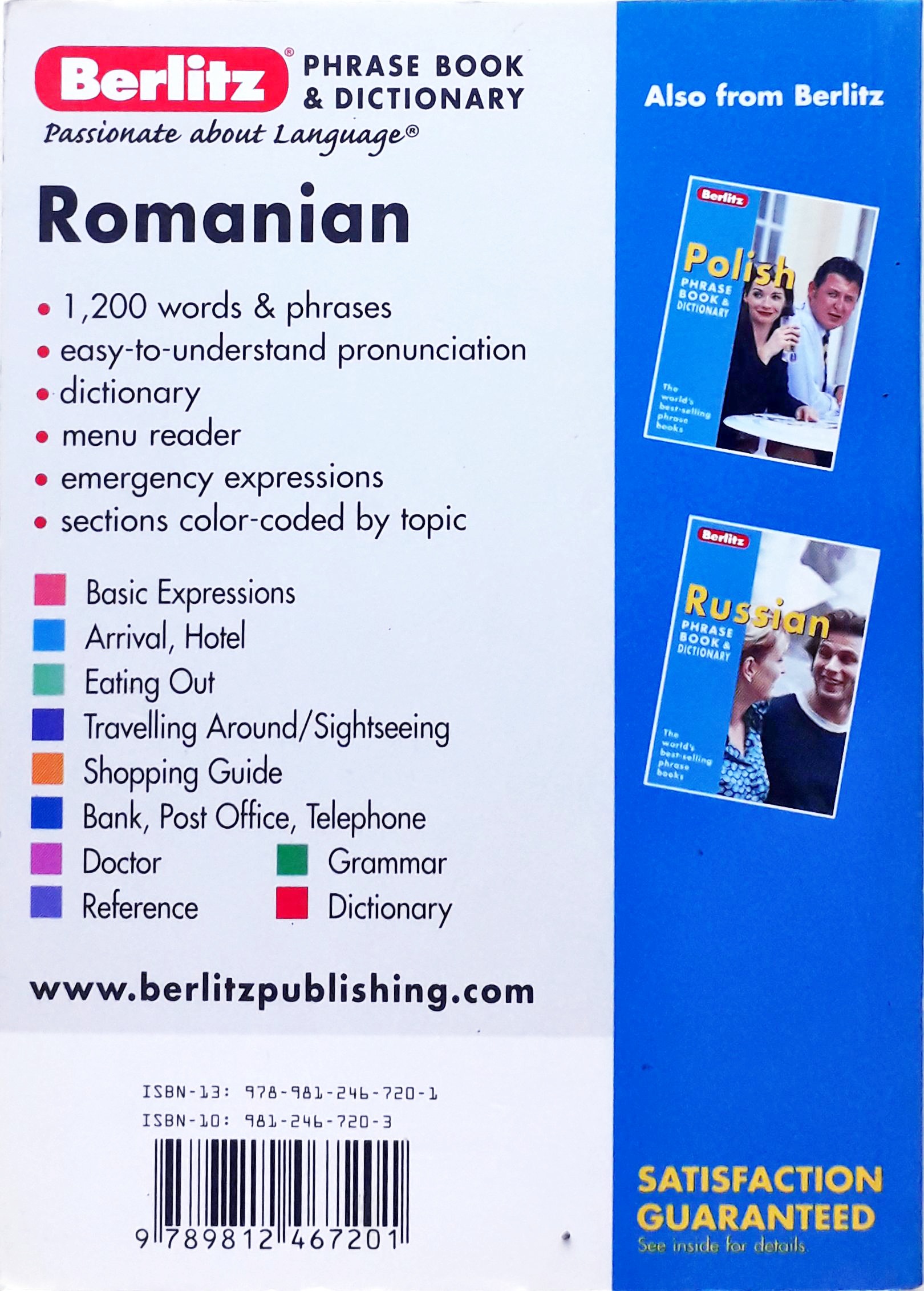 Berlitz Romanian Phrase Book & Dictionary Author: Ed/Year: 1/2006 ISBN ...