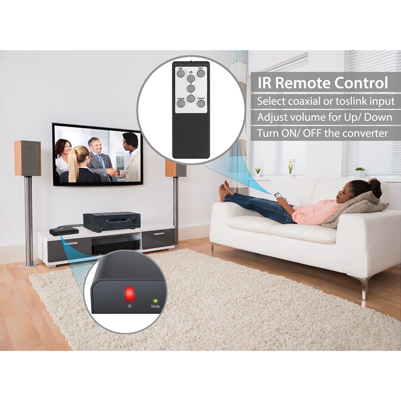 Digital to Analog Audio Converter with IR Remote Control Volume 192KHz ...