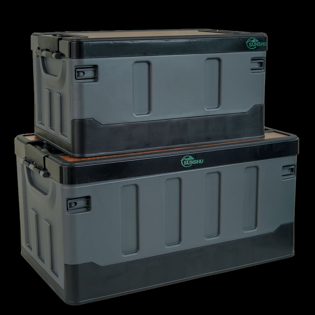 SUNSHU กล่องใส่ของ กล่องเก็บของอเนกประสงค์พับเก็บได้ สไตล์มินิมอล ขนาด 35L, 60L วางซ้อนกันได้ ท็ ...