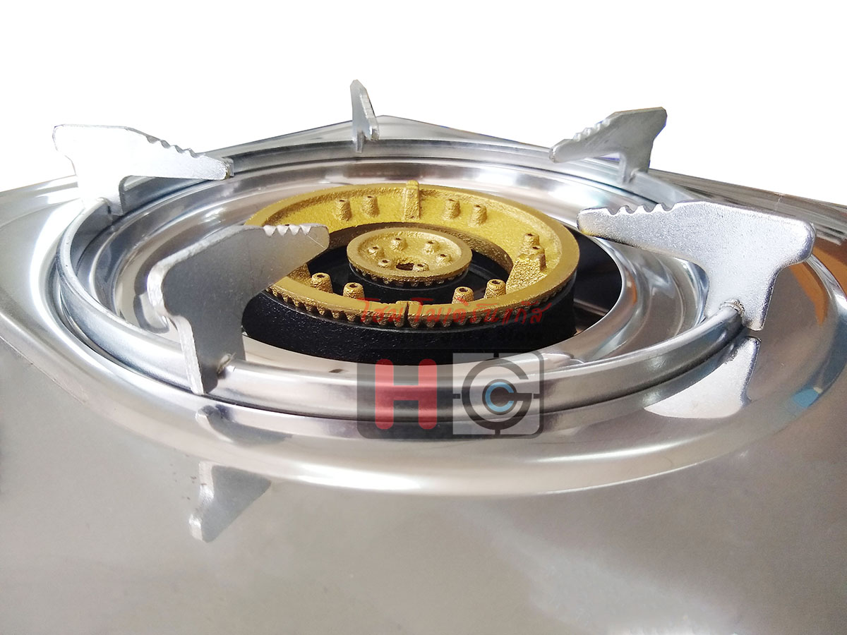 GAZMA เตาแก๊สตั้งโต๊ะ หัวเตาขนาด 4.5นิ้ว หัวคู่ ขาวางหม้อชุบโครเมียม ...