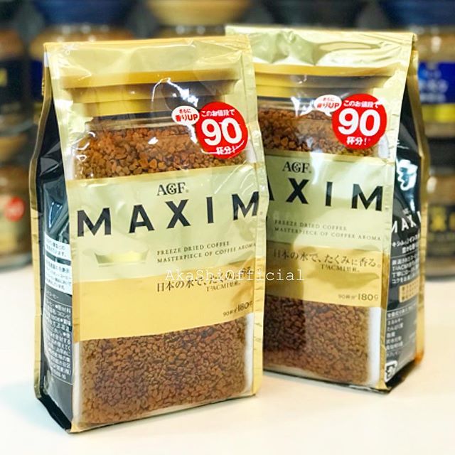 AGF Maxim Coffee น้ำเงิน ฉลากขาว (ขวดแก้ว) - Lan&Na - ThaiPick