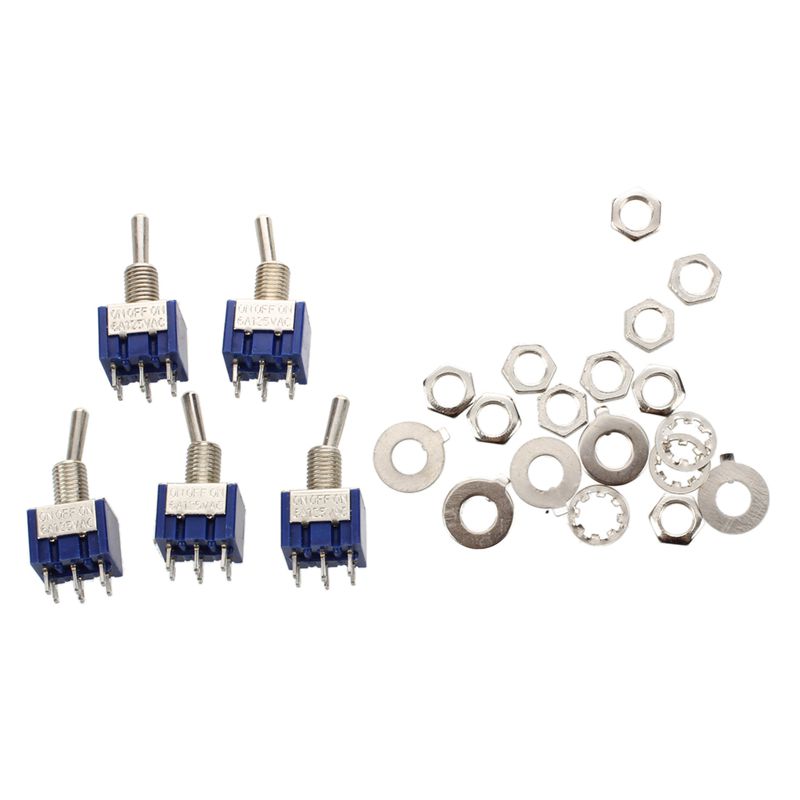 5pcs 3 Position 2P2T DPDT ON-OFF-ON Miniature Mini Toggle Switch - QAS ...
