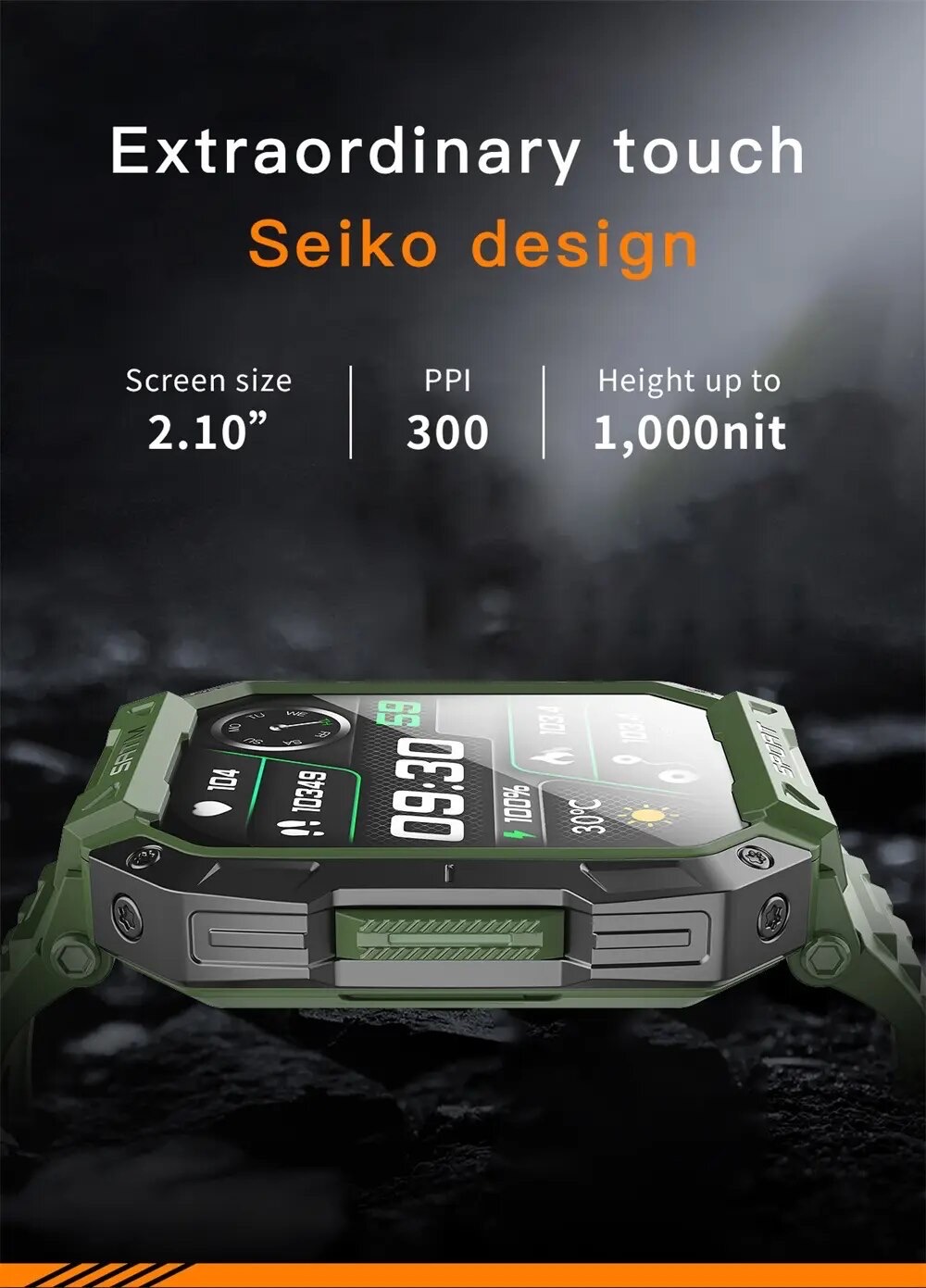 นาฬิกาอัจฉริยะ Kawa F307 วัดน้ำตาลในเลือด วัดอัตราการเต้นหัวใจ กันน้ำ วัดแคลลอรี่ รองรับภาษาไทย ...