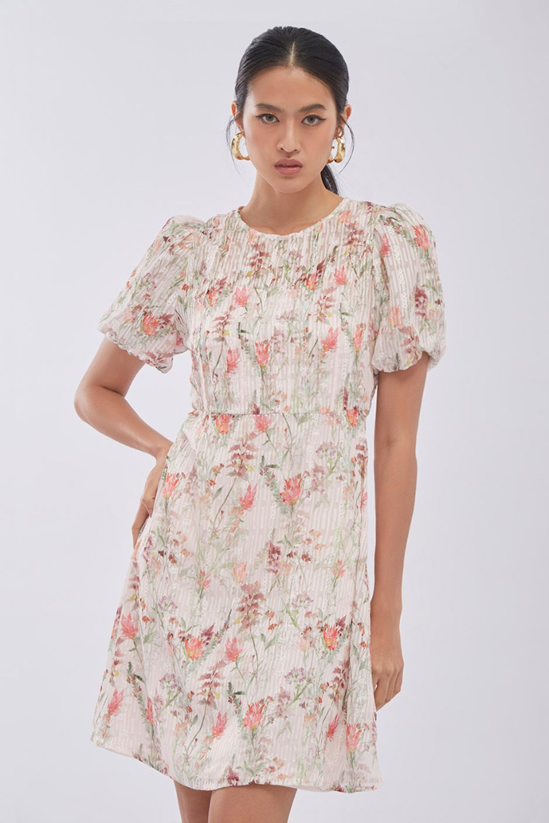 ESPADA เดรสลายพิมพ์ดอกไม้ ผู้หญิง สีชมพู | Floral Print Short Dress ...