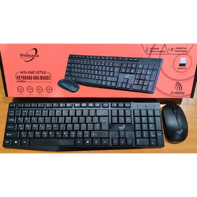 คีย์บอร์ดเม้าส์ไร้สาย Primaxx ชุดคีบอร์ดเมาส์ไร้สาย Wireless keyboard ...