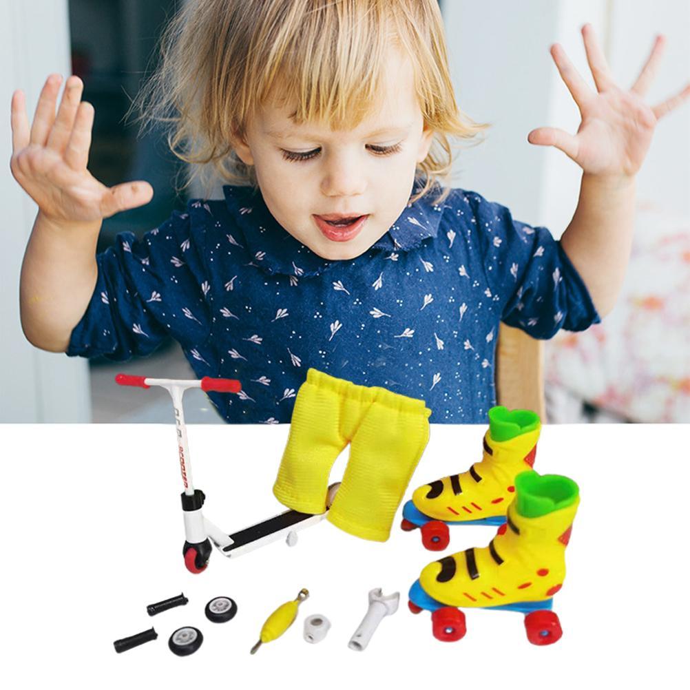12 Pcs/Set Alloy Finger Scooter Model Set for Kids Mini Finger Scooter ...
