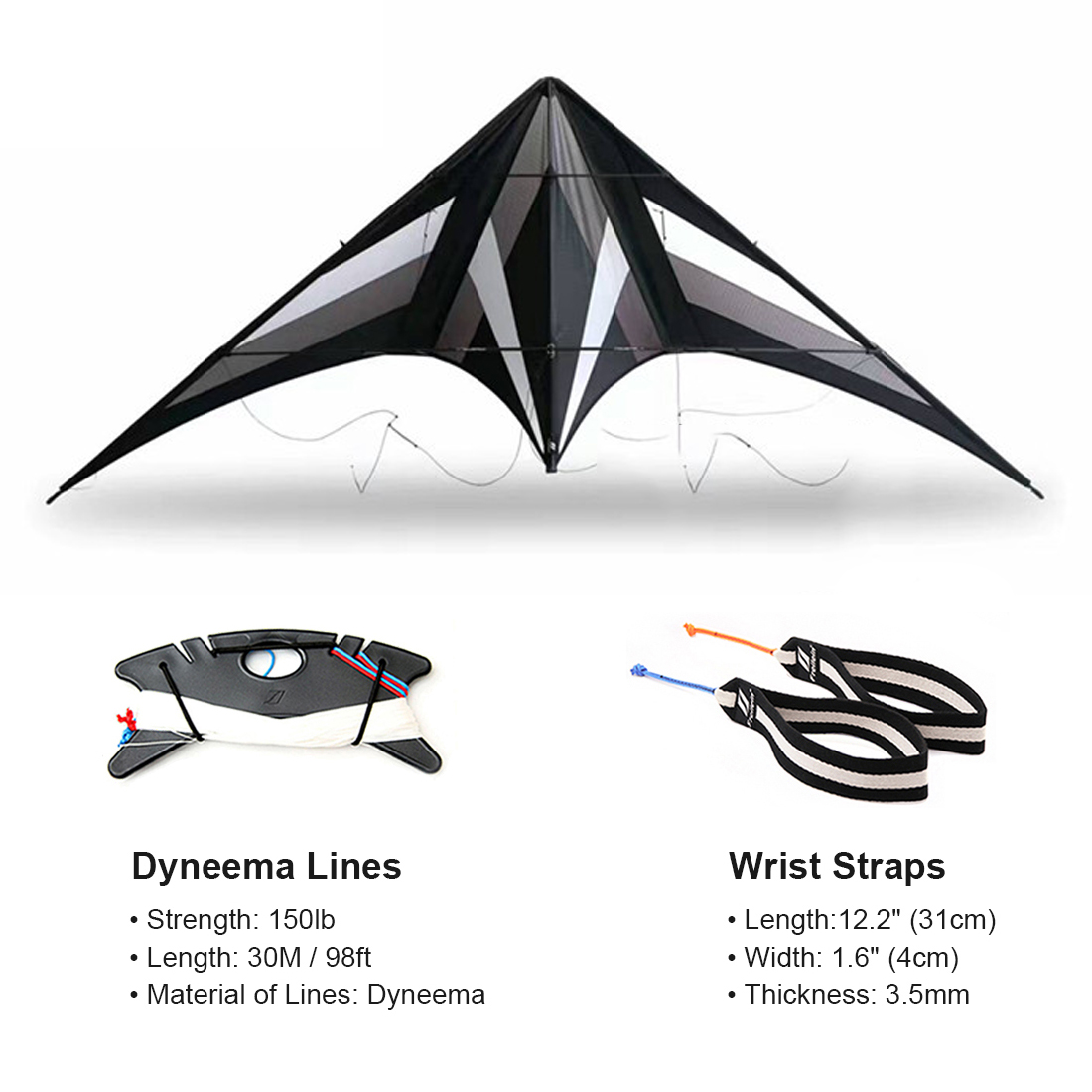 Freilein Professional 2.5m Stunt Kite Dual Line Sports Kites NEW FALCON ...