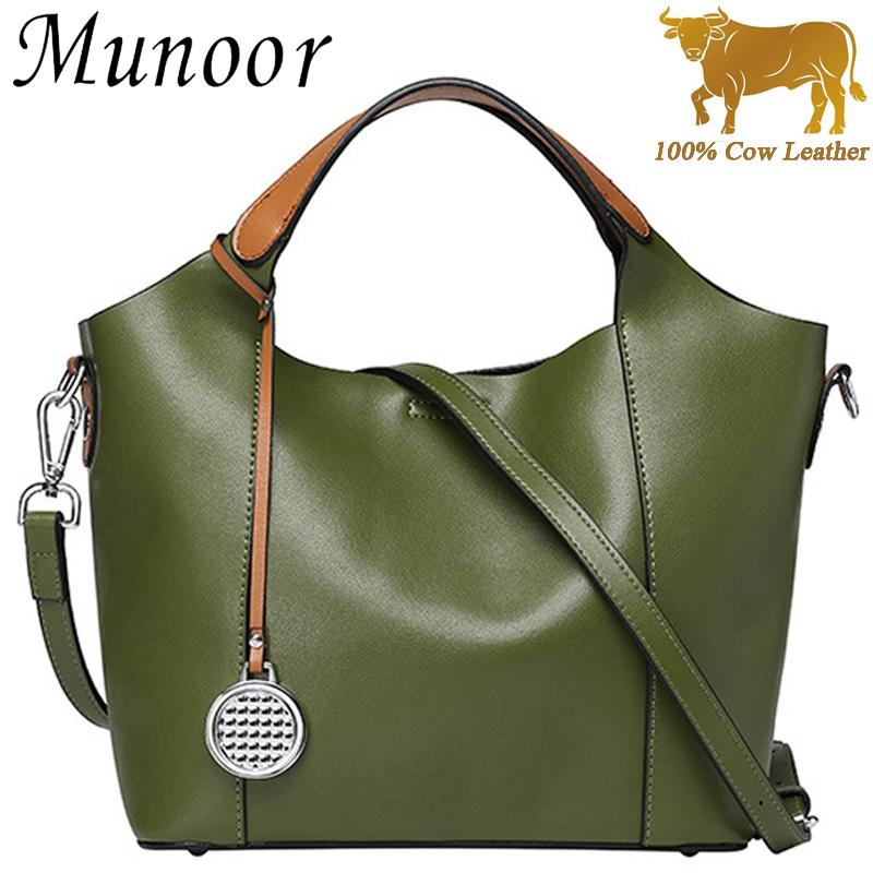 Munoor High Quality 100% Genuine Cow Leather Women Sling Shoulder Bag ...