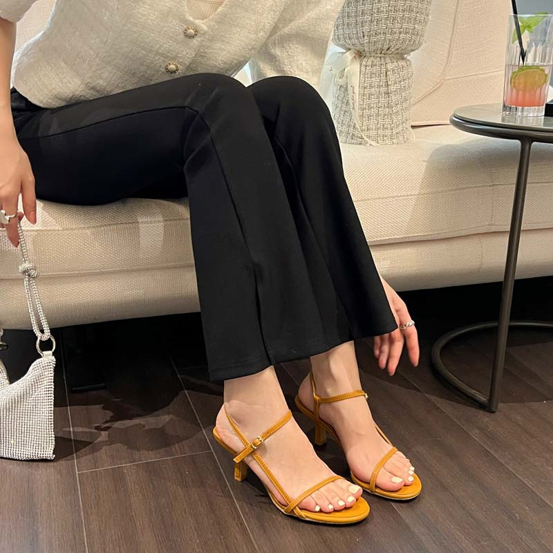 Qing Shui Store ส่งจากไทยรองเท้าแตะผู้หญิงสวม ใหม่ส้นหนารองเท้าส้นสูง ...