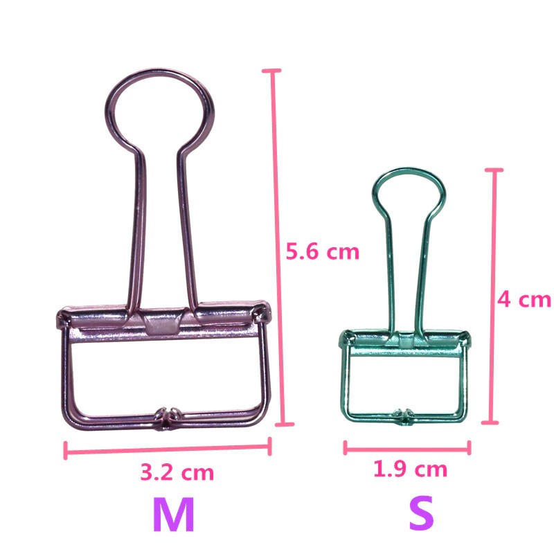 Novelty Solid Color Hollow Out Metal Binder Clip Notes Letter Paper ...