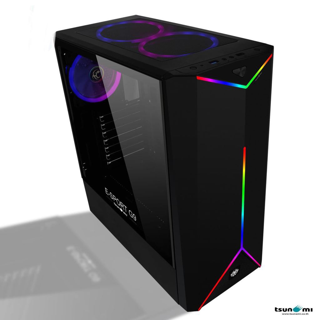 Tsunami Hunter Eagle H8 RGB ATX Gaming Case (with Tempered Glass Side ...