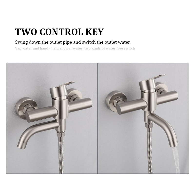 Stainless Steel Bathroom Shower Faucet Bath Faucet Mixer Tap Hand ...