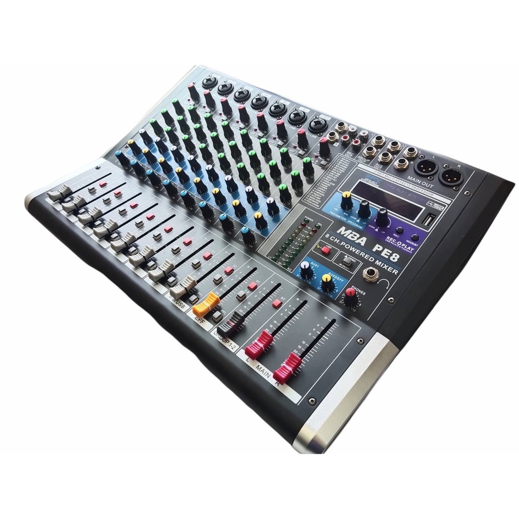 Power Mixer MBA รุ่น PE8 (8ch) เอฟเฟกตแท้ 24DSP - PJ Music sound - ThaiPick